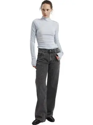 MOTHER OF ALL Pepper Turtleneck Long Sleeve Top - Light Blue