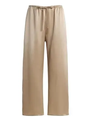 LESET Barb Satin Cropped Drawstring Pants - Bronze