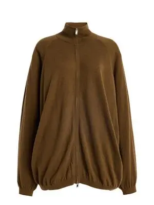 THE FRANKIE SHOP Baxe Knit Wool-blend Track Jacket - Brown