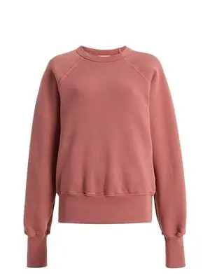 LES TIEN Leann Classic Raglan Cotton Sweatshirt - Pink