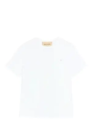 Valentino Garavani Cotton T-shirt With Vgold - White