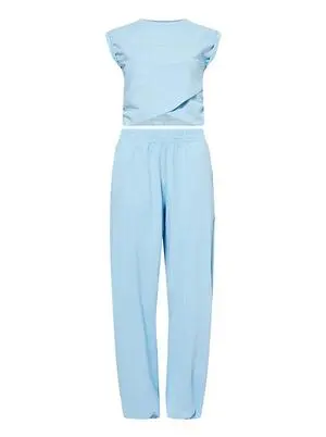 Free People Cotton-jersey Set - Bright Blue