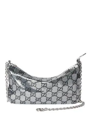 Gucci Metallic Evening Bag With Double G Charm - Beige