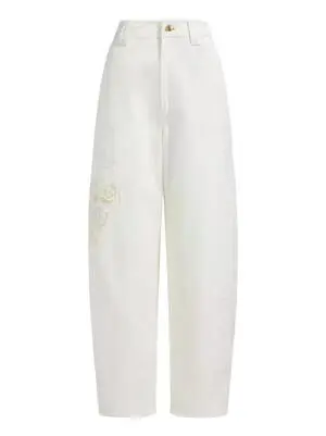 Aje Embroidered Trousers - White