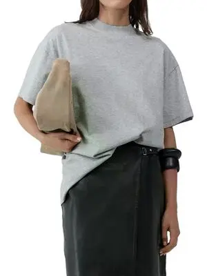 ST. AGNI Mock Neck T-shirt - Grey