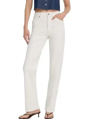 Good American High Waist Straight Leg Jeans - White001