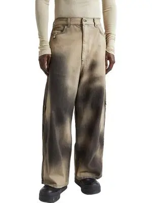 LU'U DAN Side Zip Full Length Jeans Deep Stain