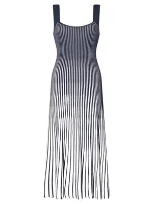 MILLY Jolie Textured Maxi Dress - Navy/white