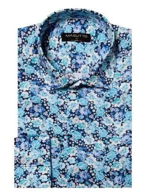 MASUTTO Johnson Multi Floral Print Button-up Long Sleeve Shirt At Nordstrom