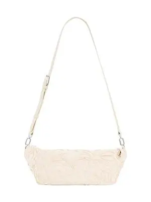 DESIGUAL Raffia & Canvas Shoulder Bag