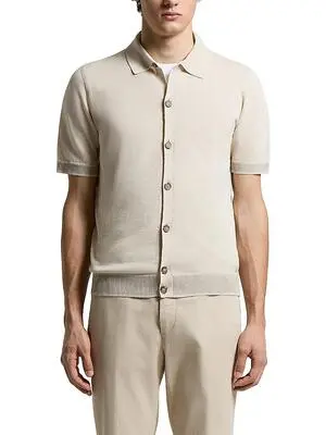 Peserico Regular Fit Button Front Sweater Shirt - Shell Beige