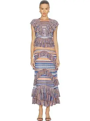 Ulla Johnson Raina Ruffle Knit Dress - Sunset