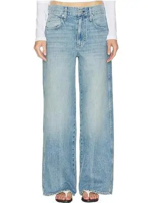AMO Kira Jeans Wide Leg Denim With Faded Wash - Drift