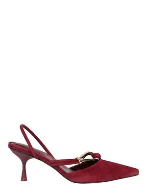 Simkhai Love Knot Embellished Slingback Pumps - Claret