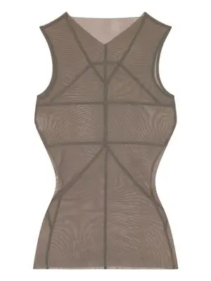 Rick Owens Stretch-mesh Top - Gray