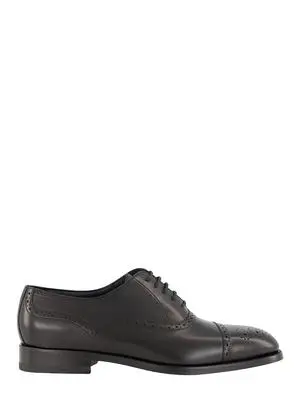 Manolo Blahnik Witney Leather Brogue Oxfords - Black