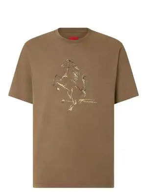 FERRARI Horse-graphic T-shirt - Brown