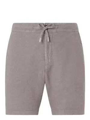 Mr P. Straight-leg Garment-dyed Linen Bermuda Shorts - Gray