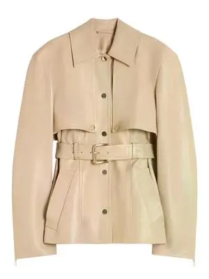 Sportmax Leather Jacket - Neutrals
