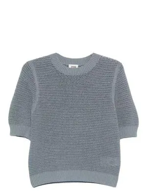 DRYKORN Sanidy Open-knit Short-sleeve T-shirt - Blue