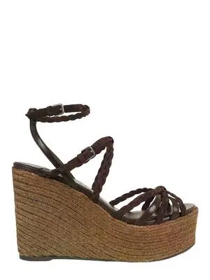 JIMMY CHOO Nyra Braided Platform Sandals - Brown