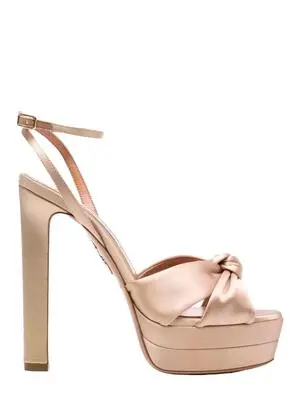 AQUAZZURA Knot Platform Sandals - Neutrals
