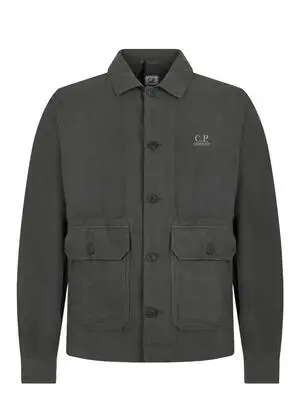 C.P. COMPANY Flap-pocket Button Overshirt - Grey