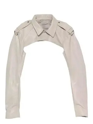 Rick Owens Leather Microbiker Jacket - Grey