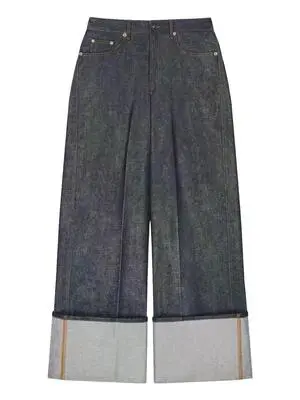 Givenchy Cuffed Wide-leg Jeans - Blue