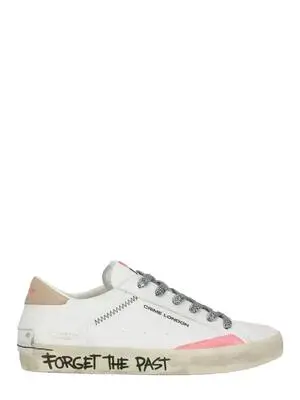 CRIME LONDON Distressed Leopard-print Sneakers - White