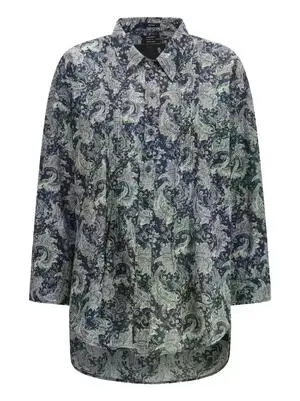 R13 Pintuck Paisley-print Shirt - Blue