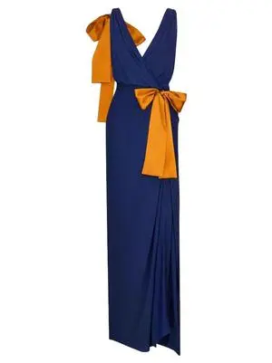 Saint Laurent V-neck Maxi Dress - Blue