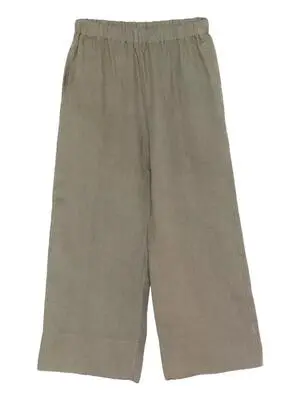 XACUS Elasticated Wide-Leg Trousers Green