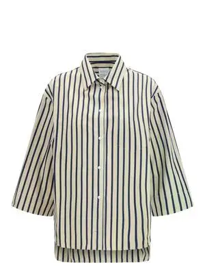 SARA ROKA Striped Pocket Shirt - Neutrals
