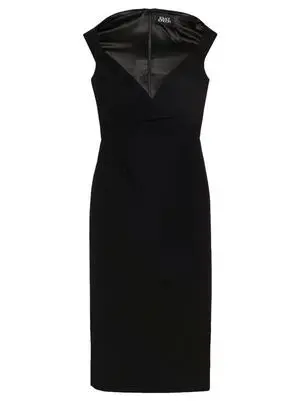 Solace London Monica V-neck Midi Dress - Black