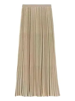MARGHERITA MACCAPANI Pleated Terry Skirt - Neutrals