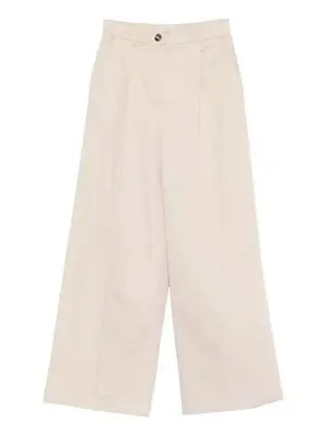 EMME Pleated Palazzo Pants - Neutrals