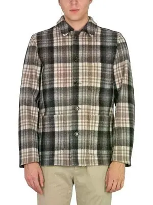 Aspesi Tadao Check-pattern Shirt Jacket - Black