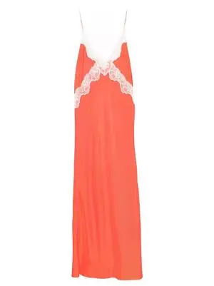 FORTE_FORTE Lace V-neck Maxi Dress - Red