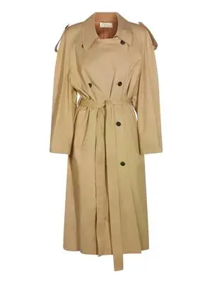 THE ROW Belted Button Coat - Neutrals
