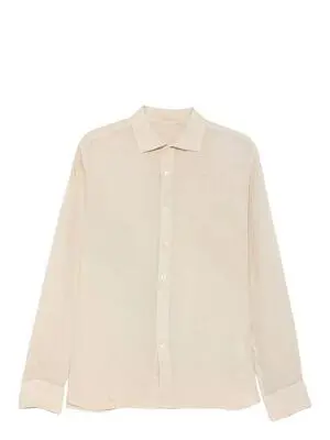 120% Lino Buttoned Long-sleeve Shirt - Neutrals