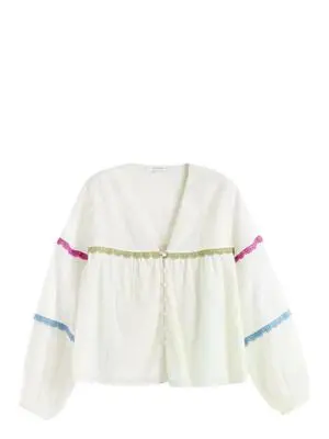 Chinti & Parker Rainbow Scallop Blouse - White