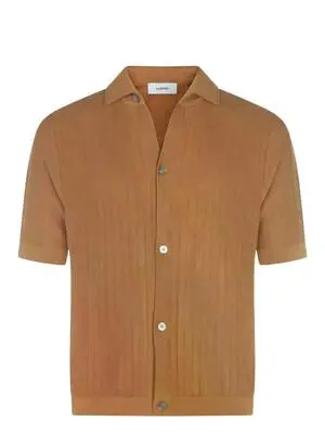 LARDINI Ribbed Buttoned Shirt - Brown