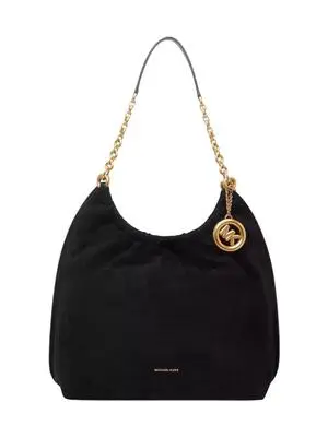 Michael Kors Medium Indie Shoulder Bag With Logo Charm - Black