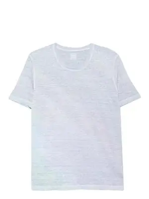 120% Lino Crew-neck T-shirt - Blue