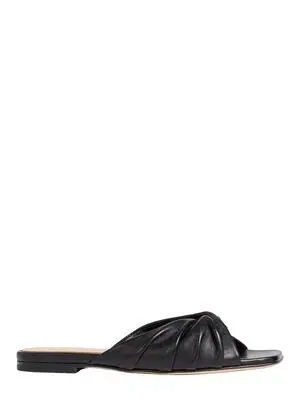 GIANVITO ROSSI Selene Twisted Leather Slides Black