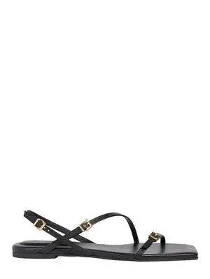 Simkhai Carey Leather Slingback Sandals - Black