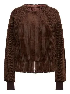 3.1 Phillip Lim Gathered Cotton-corduroy Jacket - Chocolate