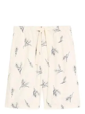 Nanamica Printed Cotton-blend Poplin Drawstring Shorts - Ecru