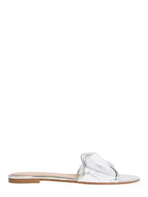 GIANVITO ROSSI Lucrezia Mirrored-leather Slides - Silver